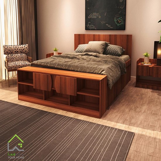 تخت خواب دو نفره چوبی مدل صبا | فروشگاه اینترنتی خانه شما