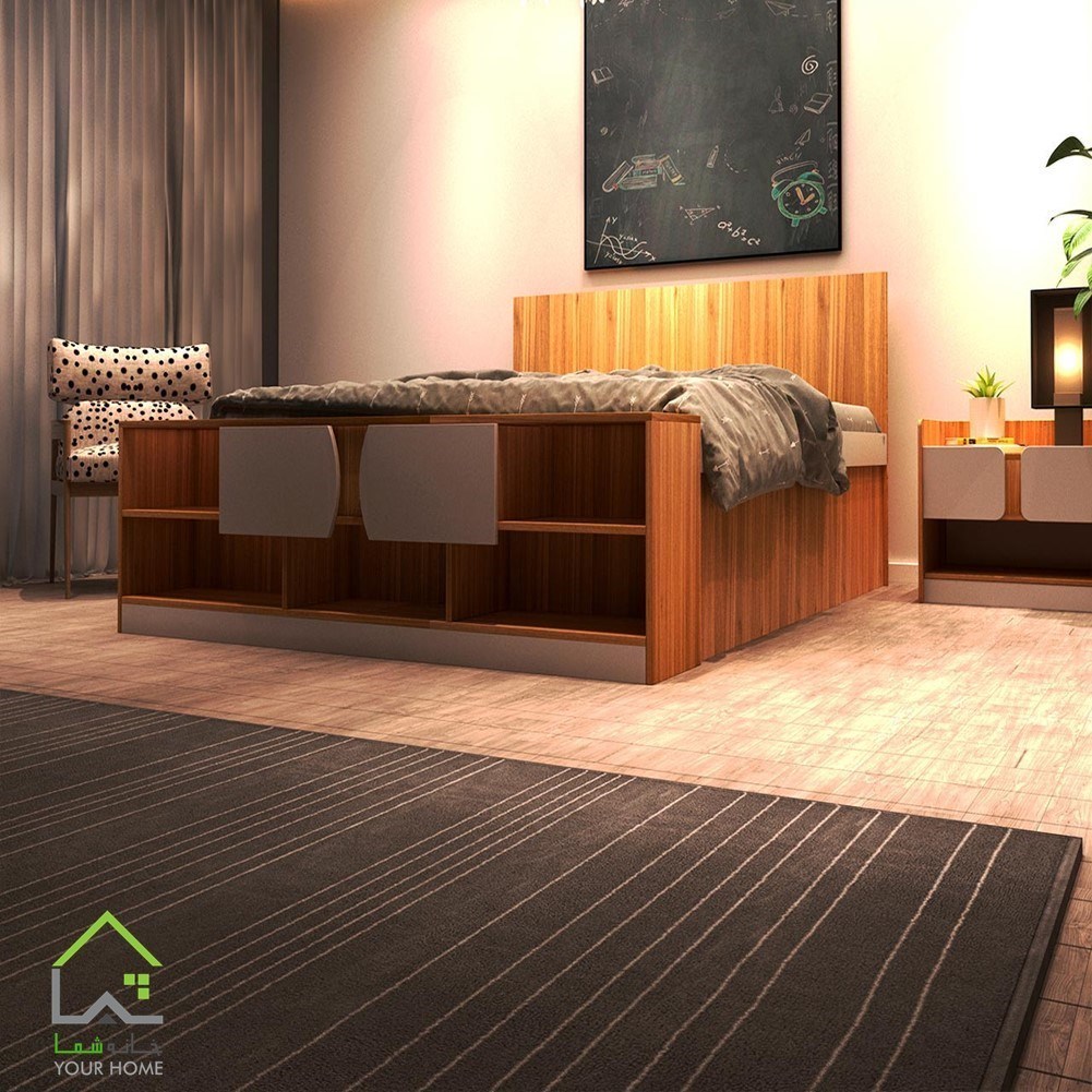 تخت خواب دو نفره چوبی مدل صبا | فروشگاه اینترنتی خانه شما